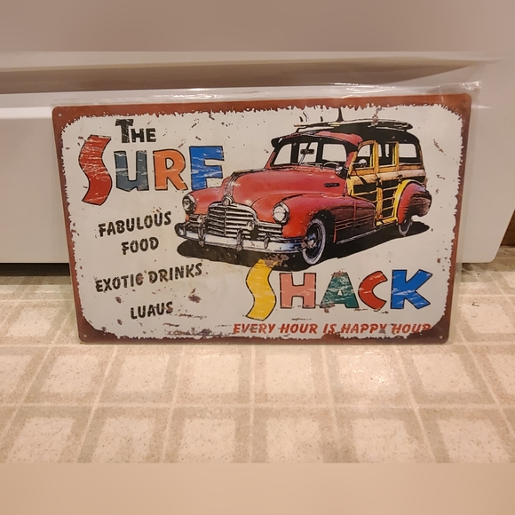 Wall Decor | The Surf Shack Woodie Sign Metal Retro Sign 16x1 | Poshmark